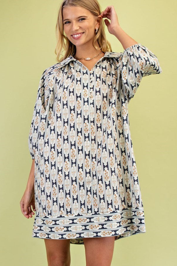 The Malli Vintage Floral Dress in Navy – Collections by Molly