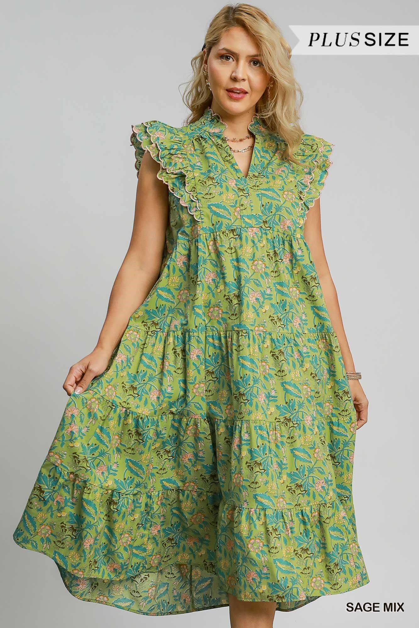 The Cici Dress in Sage Mix – Collections by Molly